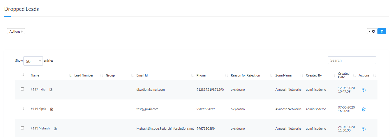 Completed and dropped leads - Documentation - Jaze ISP Manager